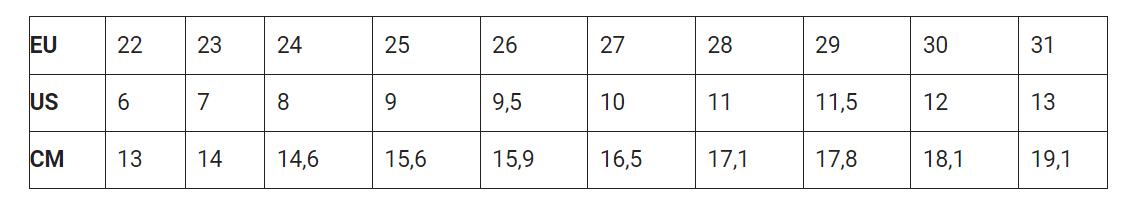 Amerikietiški batų dydžiai - kaip išsirinkti teisingą?